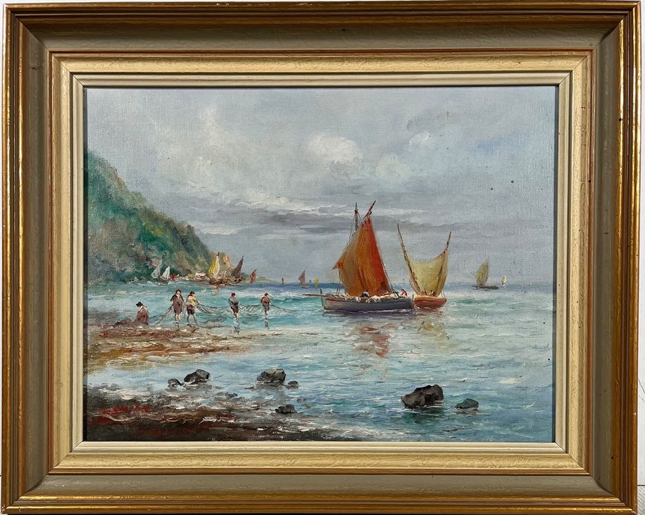 Italianische Meer Ansicht Gemälde mit Fischern, Unl. Sig. (Gebraucht) in Root für CHF 19 – nur ...