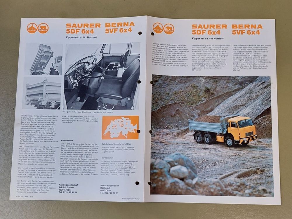 Saurer 5DF 6x4 Verkaufsflyer 1972 | Kaufen auf Ricardo