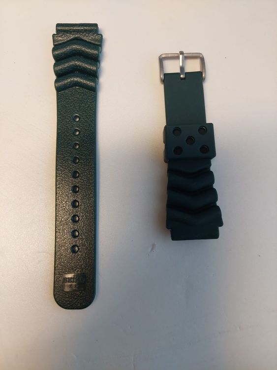 SEIKO Z22, 22mm Watch Band Wave Rubber GREEN Diver Straps | Kaufen auf ...