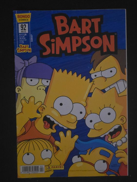 Bart Simpson Comic Heft Nr. 92 - Top Zustand! Dez. 15 (Neu (gemäss ...