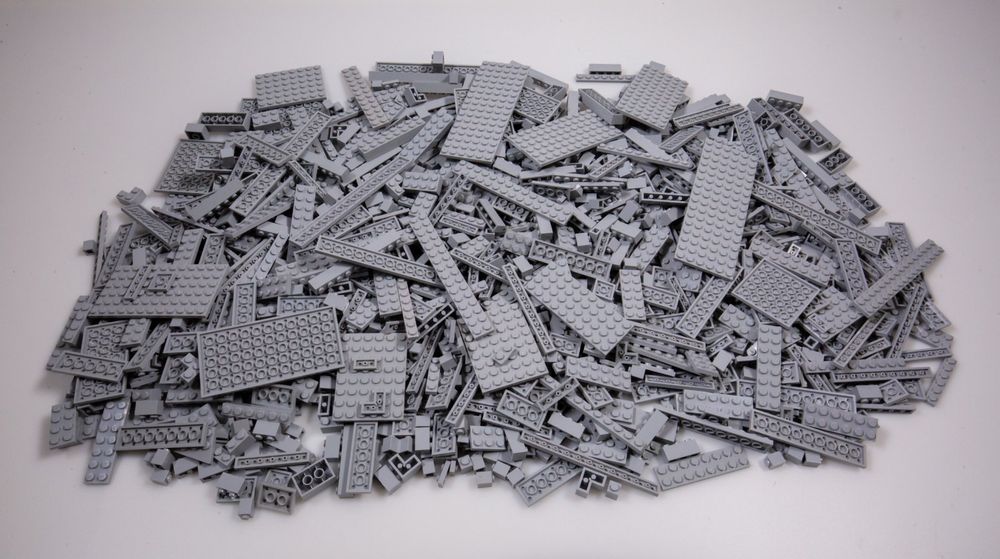 1.5 kg - LEGO Basic Steine und Platten in hellgrau (Gebraucht) in ...