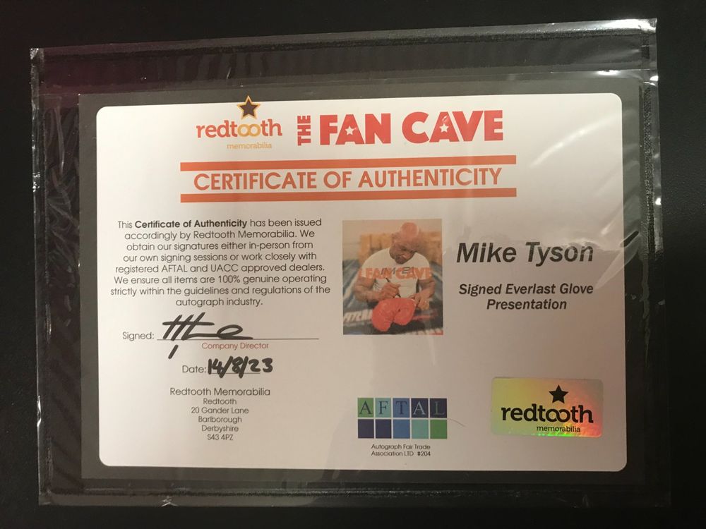 MIKE TYSON - 🥊Schaukasten mit signiertem Boxhandschuh!💥🔥 (Gebraucht) in ...