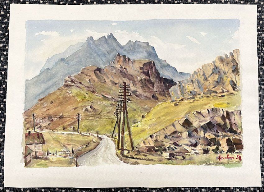 Aquarell, Pyrenäen signiert Otto Huber (ID b4620) | Kaufen auf Ricardo