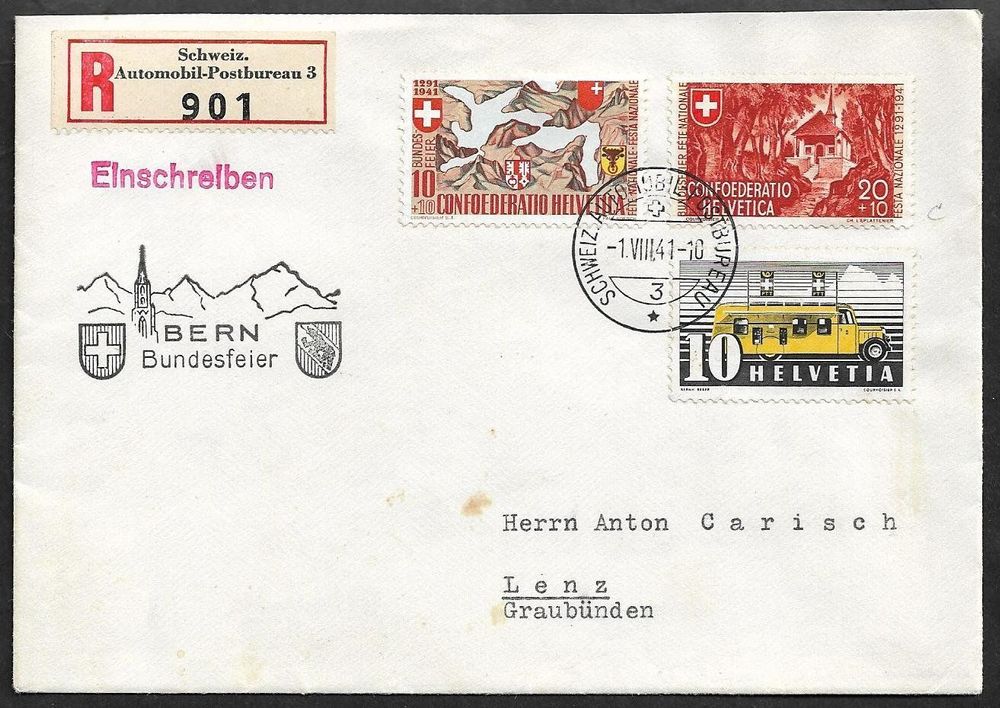 1941 Brief BF-o BERN Serie mit B14c !! (Gebraucht) in Zürich für CHF 17 – mit Lieferung auf ...