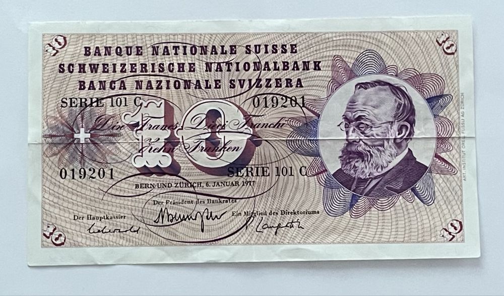 10 Franken Note 1977 (Gebraucht) in Reiden für CHF 3 – mit Lieferung ...