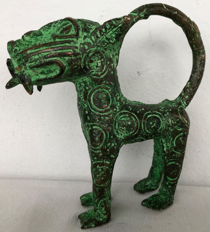 feiner alter Leopard Bronze Benin Höhe 12,7 cm (Gebraucht) in Rüthi (Rheintal) für CHF 85 – mit ...