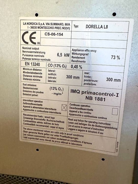 Poêle à bois NORDICA, type Dorella L8 (Gebraucht) in Pully für CHF 500 ...