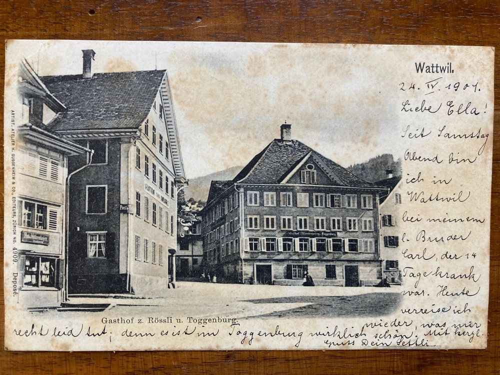 Postkarte „ Wattwil Gasthof Z Rössli U Toggenburg“ 1901 Kaufen
