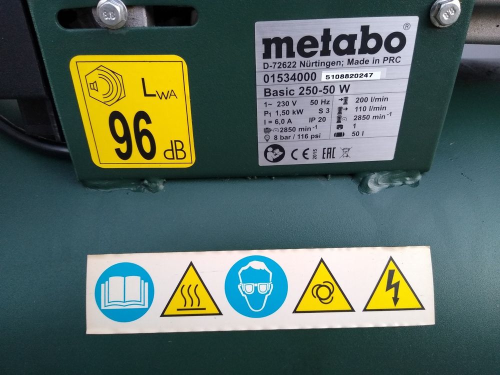 Luftkompressor metabo 50l /Compressore metabo 50l | Kaufen auf Ricardo