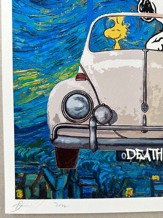 Death: Snoopy riding his VW Cabriolet, signiert 70/100 (Neu (gemäss ...
