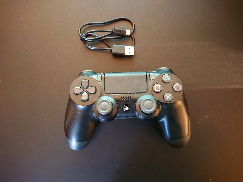 Playstation 4 PS4 - Wireless PS4 Controller +Kabel - Schwarz (Gebraucht ...