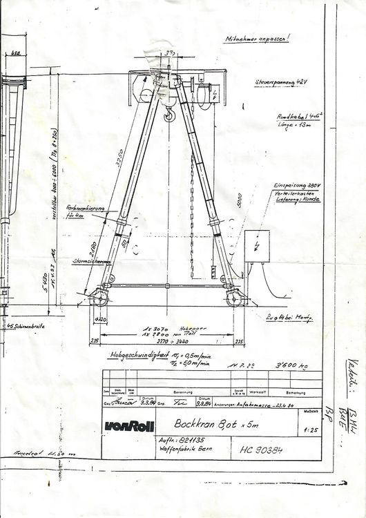 Habegger Bockkran auf Schienen (Gebraucht) in Uebeschi für CHF 310 ...