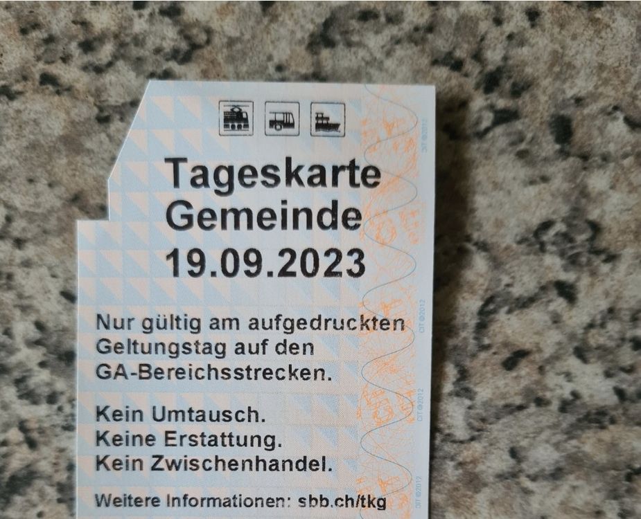 Tageskarte 19.09.2023 SBB CFF FFS GA AG | Kaufen auf Ricardo