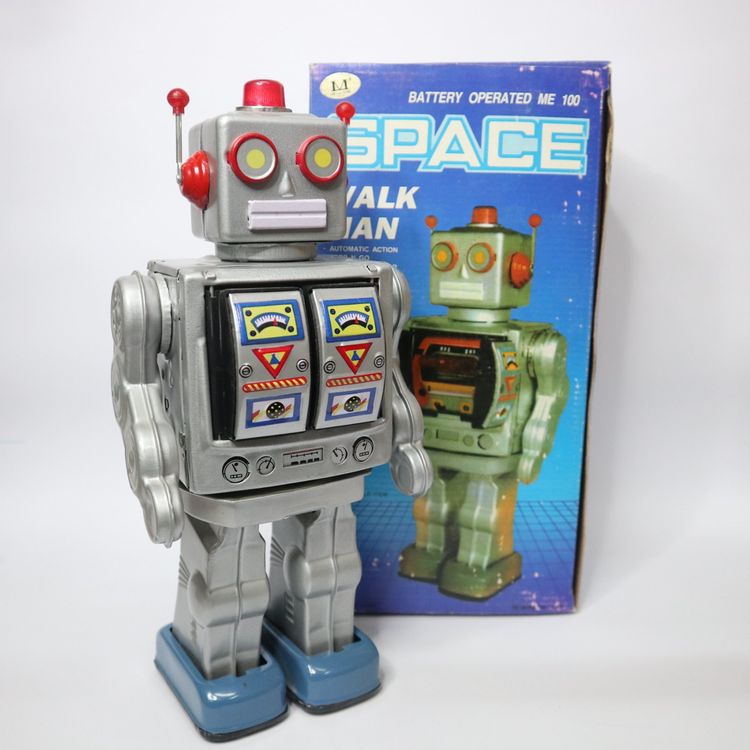 90's Blech Roboter Silver Space Walk Man Robot 80's (Neu (gemäss ...