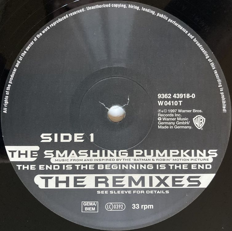 THE SMASHING PUMPKINS - THE END IS THE BEGINNING IS THE END (Gebraucht ...