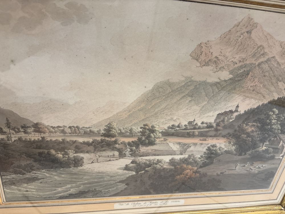 Johann Ludwig ABERLI (1723-1786) Vue du chateau de Wimmis (D'occasion ...