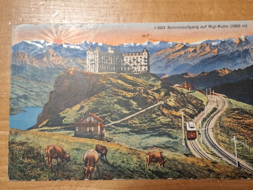 Alte Postkarte Rigi-Kulm, Sonnenaufgang, 1939 | Kaufen auf Ricardo