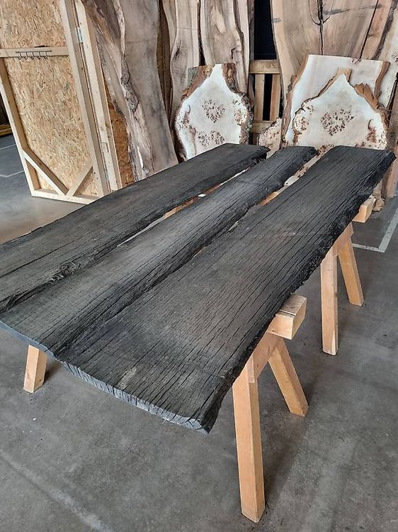 Mooreiche Bretter Unikat Edelholz Deko Tisch 3 Stk 32 mm Set (Gebraucht ...