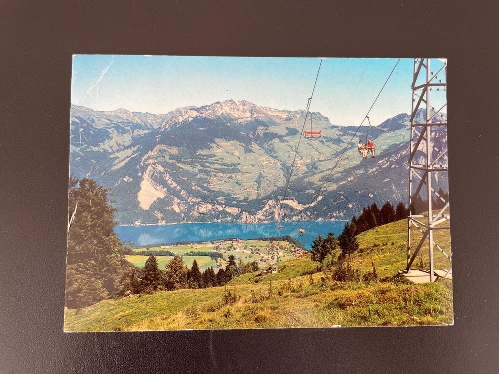 AK GL Sessellift Filzbach-Habergschwänd mit Walensee (Gebraucht) in Thal für CHF 3 – mit ...