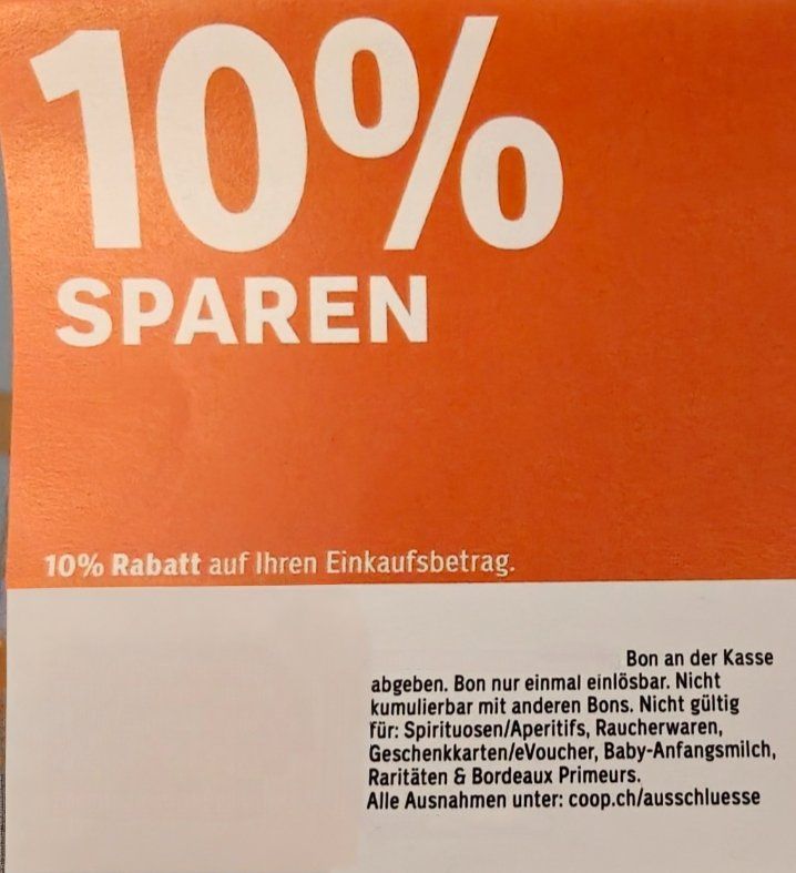 10 %Rabatt auf Einkauf im Coop bis 31.10.25 (Neu (gemäss Beschreibung)) in Schmiedrued für CHF 0 ...