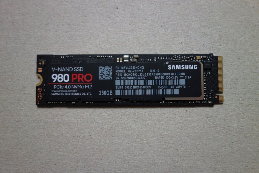 Samsung 980 PRO V-NAND SSD PCIe 4.0 NVMe M.2 250GB (Gebraucht) in für ...