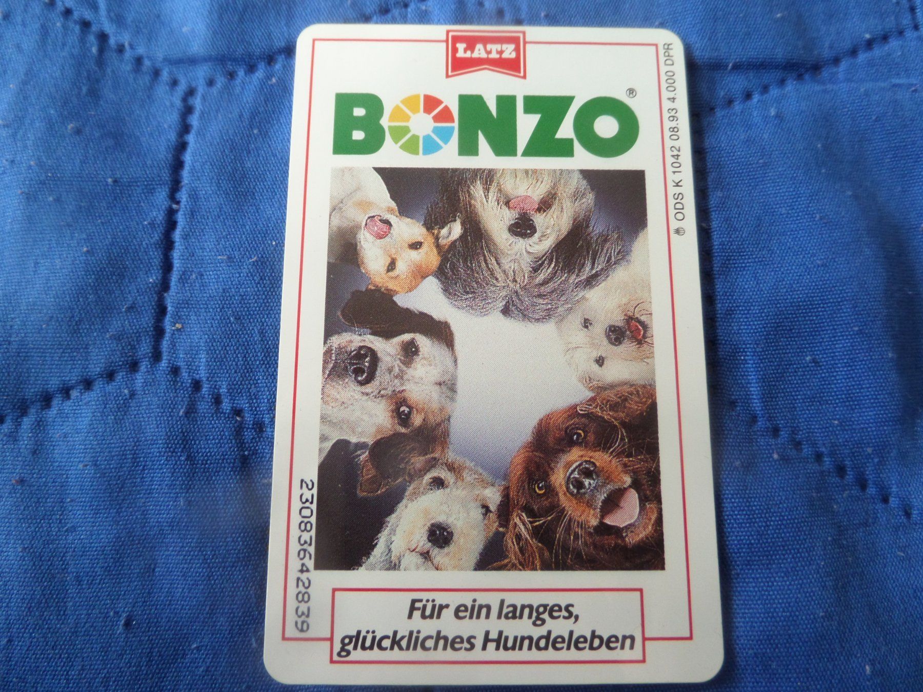 Bonzo Latz Karte - Seltenes Sammlerstück für Hundefreunde! (Neu (gemäss ...