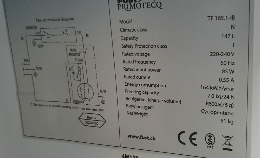 Gefrierschrank Fust PrimoTecq TF 165.1 IB (Gebraucht) in niederhasli ...
