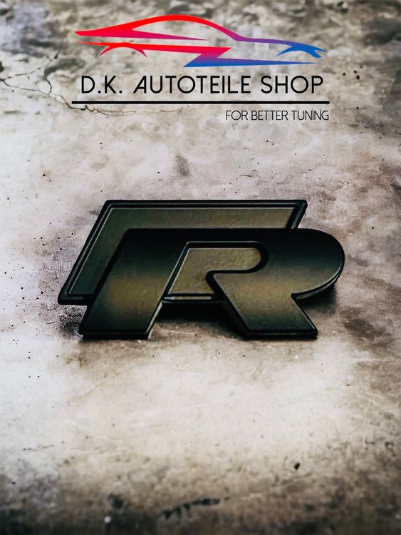 VW R Racing Schriftzug, Emblem, Logo 3D Metall Schwarzmatt (Neu und ...