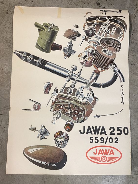 Antique poster cartonné moto Jawa 559 250cc (Gebraucht) in Cossonay ...