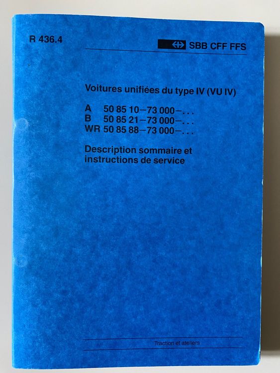 Description voitures unifiées type IV des CFF R436.4 (Gebraucht) in ...