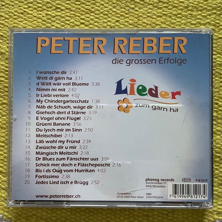 PETER REBER-DIE GROSSEN ERFOLGE (Gebraucht) in Rorschacherberg für CHF 2.9 – mit Lieferung auf ...
