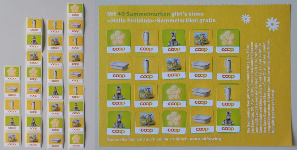 70 Sticker Coop Hallo Frühling (Gebraucht) in Niederhasli für CHF 7.5 ...