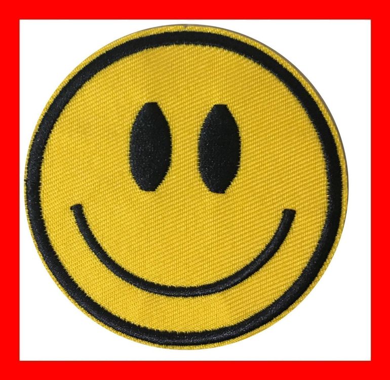Smiley Aufnäher Badge lachen Aufbügler Hose Flick Emoji Chat (Neu und originalverpackt) in ...