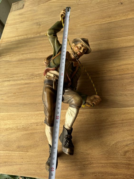 Holzgeschnitzte Abseiler ca 40 cm, Holzfiguren Bemalt (Gebraucht) in ...