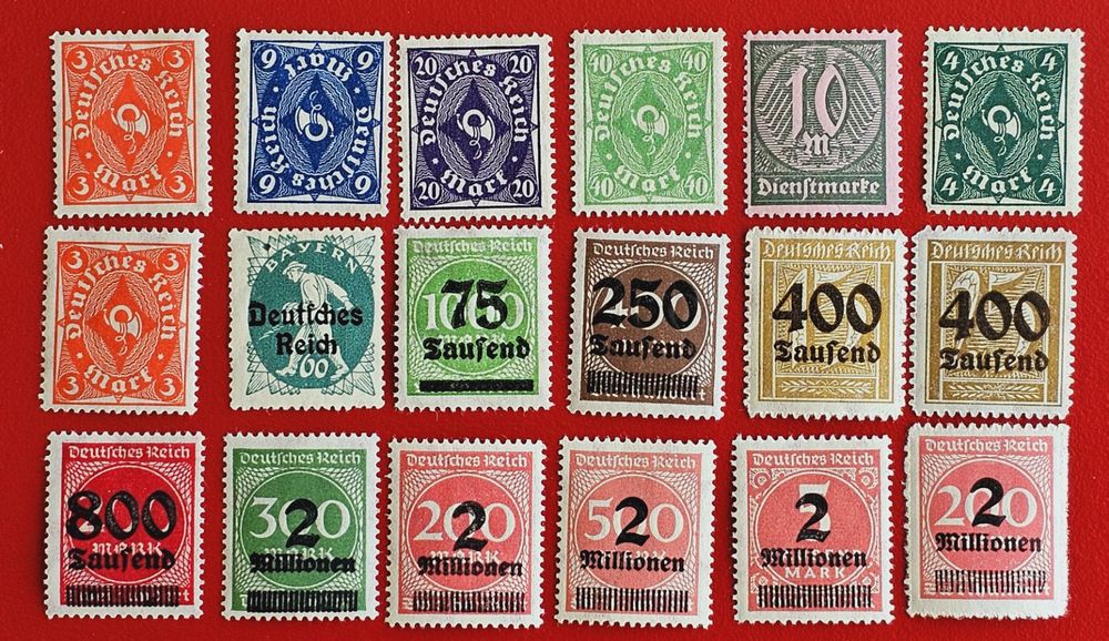 DEUTSCHES REICH INFLATION SAMMLUNG 4X 2 M. VERSCHIEDEN 1923* | Kaufen auf Ricardo