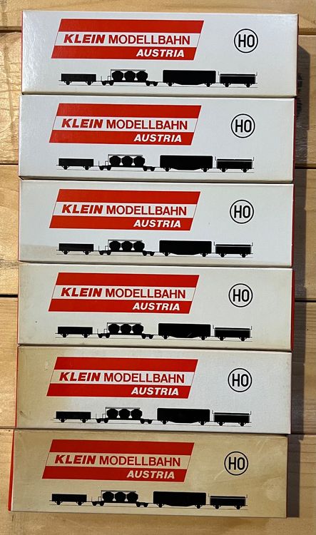 6 Stk. Klein Modellbahn 3629 USTC Flachwagen SSkm Ep.3 (Neu und ...