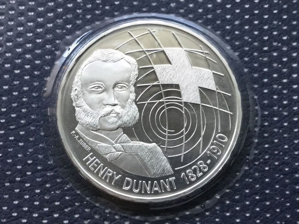 Sehr schöne 20 Franken Silbermünze DUNANT 2010 (Neu und originalverpackt) in St. Margrethen SG ...