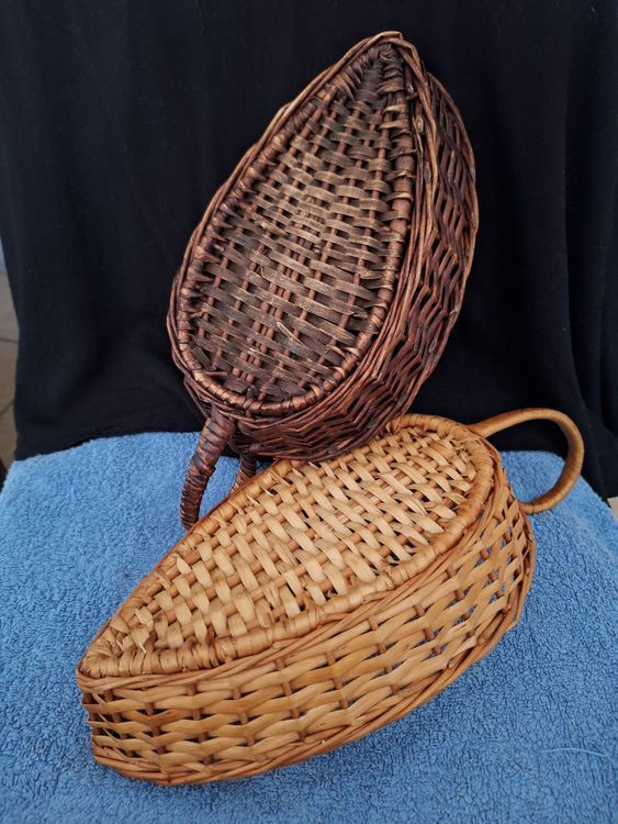 2 Deko Körbe Blätter Weidenkorb Vintage Shabby chic (Gebraucht) in ...