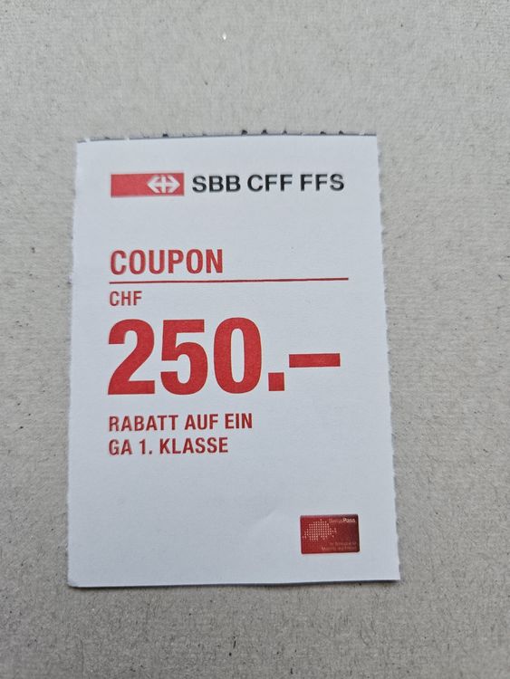 chf 250 GA 1.kl gutschei (Neu (gemäss Beschreibung)) in Solothurn für CHF 1 – mit Lieferung auf ...