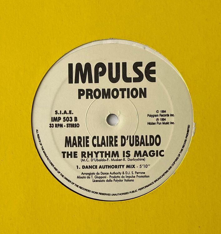 Marie Claire D'Ubaldo, The Rhythm Is Magic (Italodance) (Gebraucht) in ...