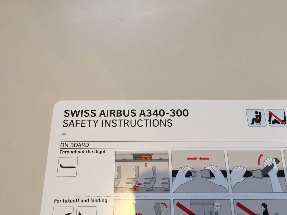 Swiss First issue A340 safety card (Neu (gemäss Beschreibung)) in ...
