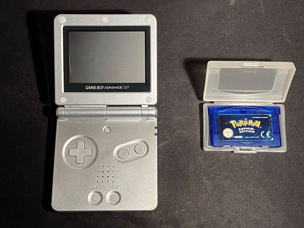 Nintendo Gameboy Advance SP Silber + Pokemon Saphir Deutsch | Kaufen ...