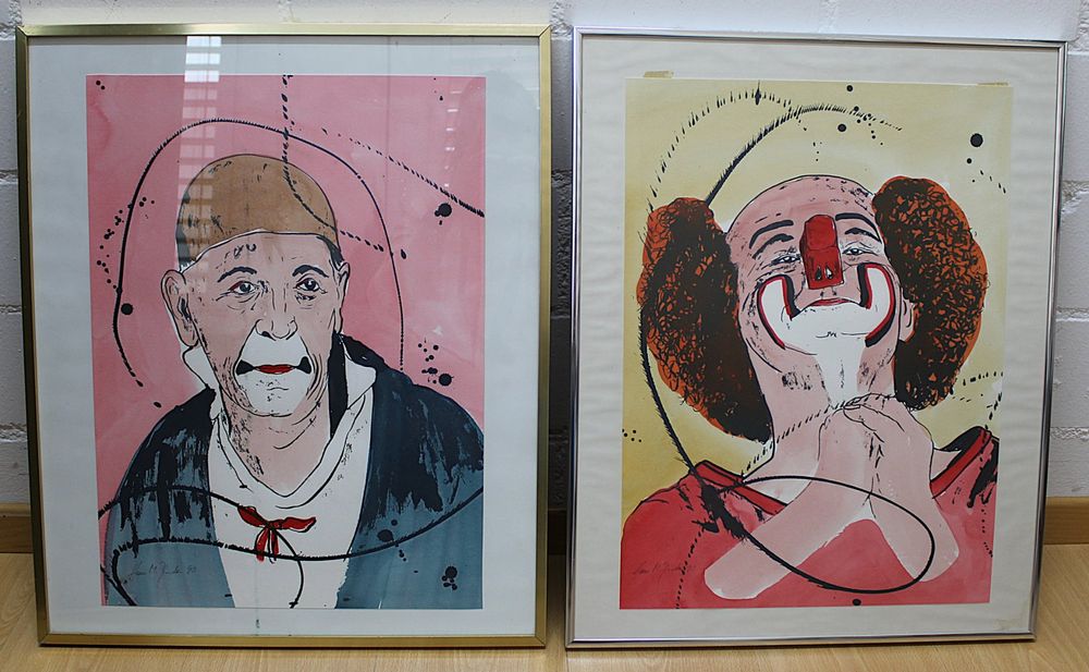 2 berühmte Clowns Bilder von Hans M. Zbinden 1990 (Gebraucht) in ...