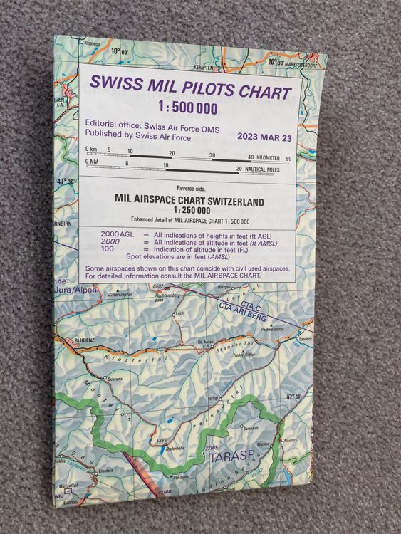 Swiss MIL Pilots Chart - Schweizer Luftwaffe | Kaufen auf Ricardo