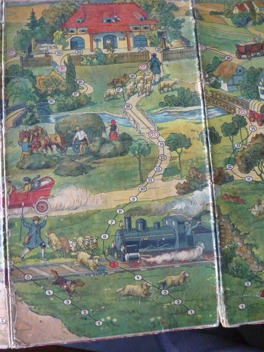 ANTIKER SPIELPLAN KARTON REISEKARTE CA. 20ER JAHRE (Defekt) in Zürich ...