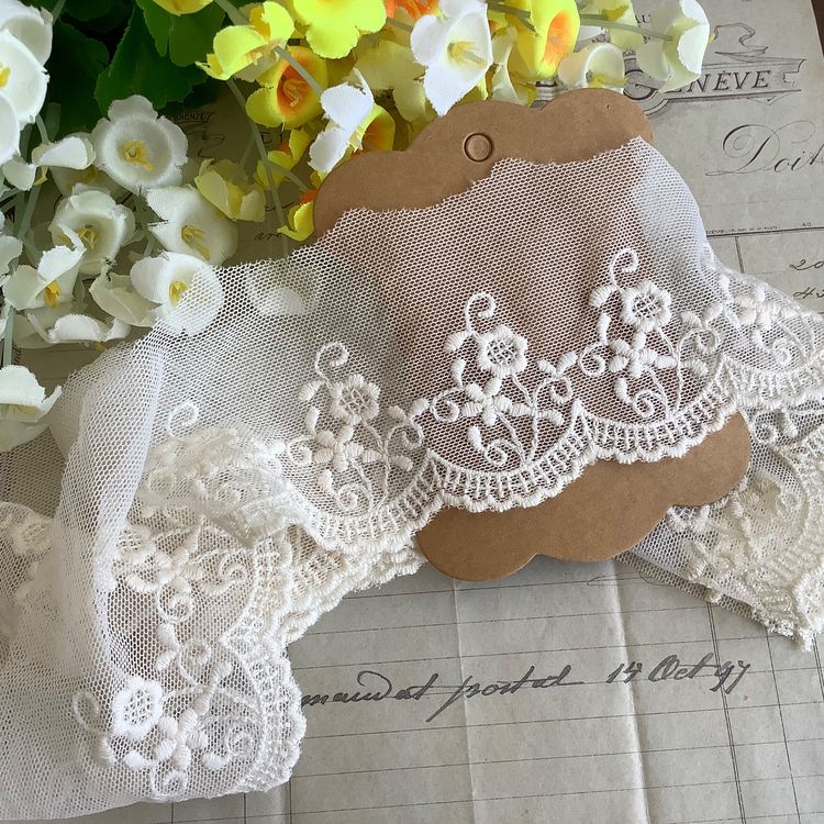 Spitze Band Dentelle 160 cm Tulle beige (Neu (gemäss Beschreibung)) in ...