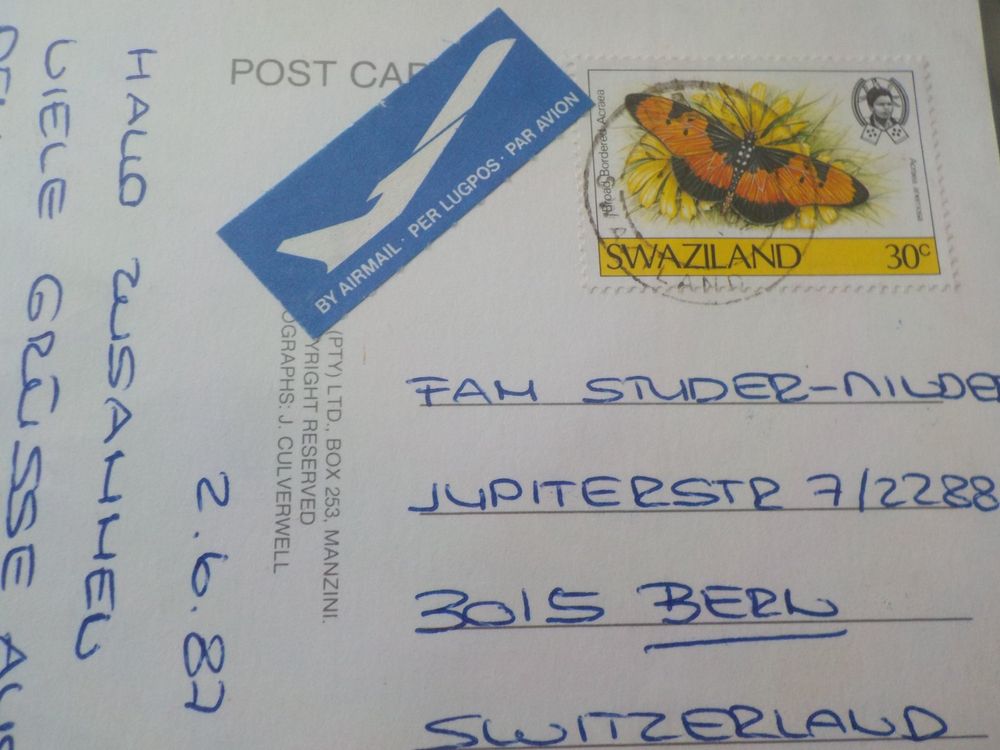 Afrika, Swaziland, Karte mit Marke (Gebraucht) in Muri b. Bern für CHF 2 – mit Lieferung auf ...