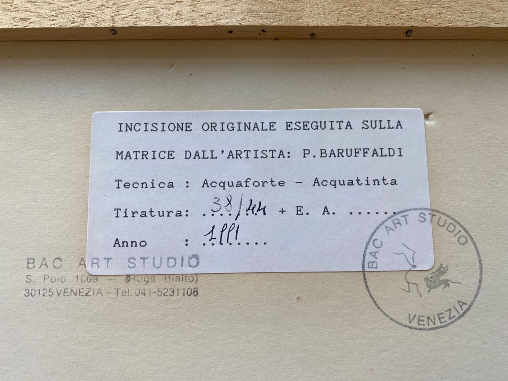 Paolo Baruffaldi, Venedig, Aquatinta | Kaufen auf Ricardo