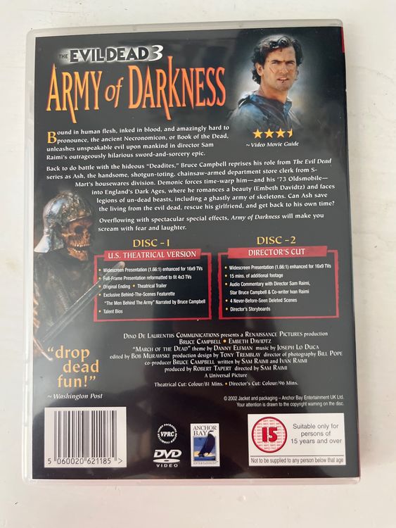 Army of Darkness Evil Dead 3 (2002) DVD 📀 (Neu (gemäss Beschreibung ...