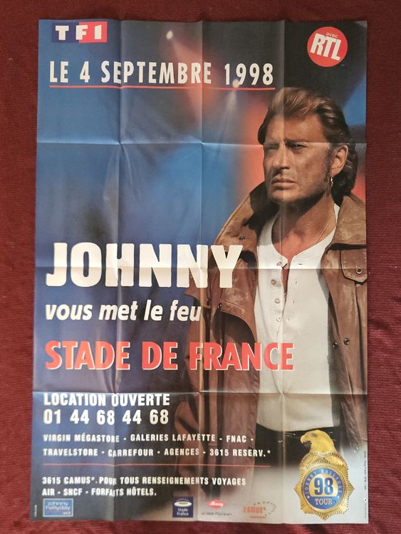 Affiche Johnny Hallyday Stade de France 1998 - Rare! (D'occasion) à Les ...